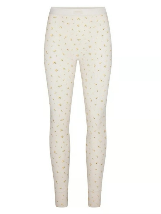 SKIMS | Pants & Jumpsuits | Skims White Floral Cotton Rib Lounge ...